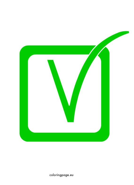 Done symbol | Coloring Page