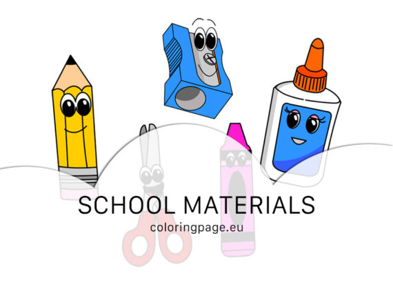 School Materials | Coloring Page
