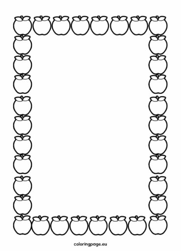 Border with apples | Coloring Page