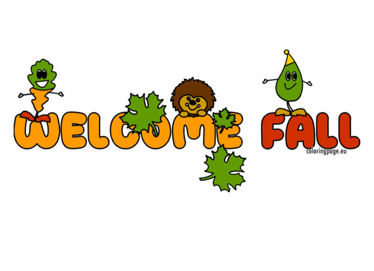 Printable Fall Autumn lettering | Coloring Page