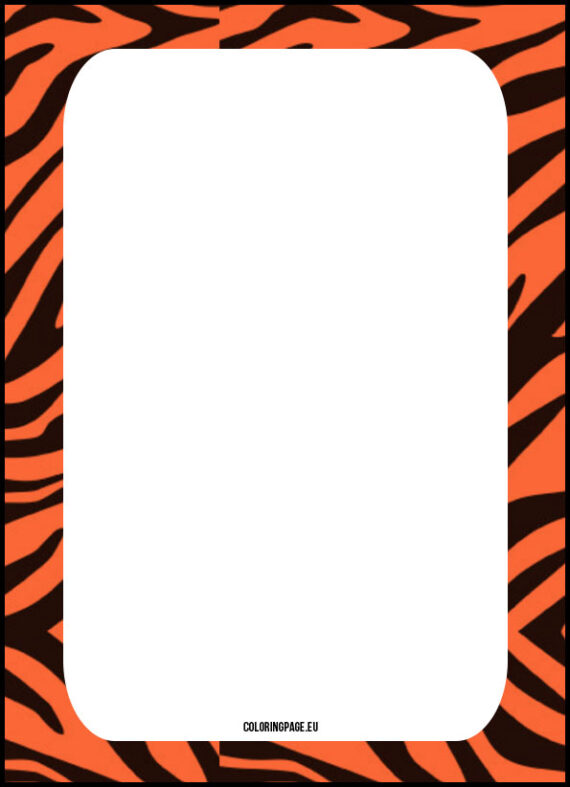Orange and black zebra border | Coloring Page