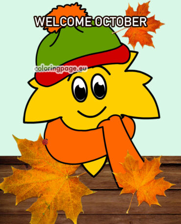 Welcome October | Coloring Page