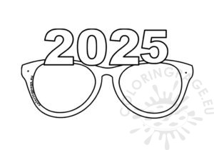2025 Glasses | Coloring Page
