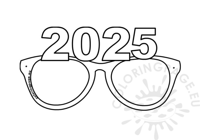 2025 Glasses | Coloring Page