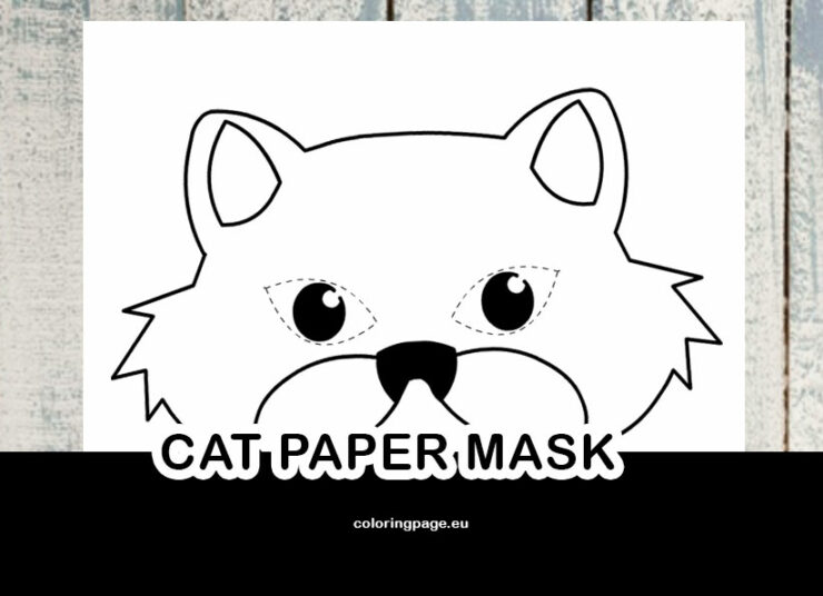 Cat paper mask | Coloring Page
