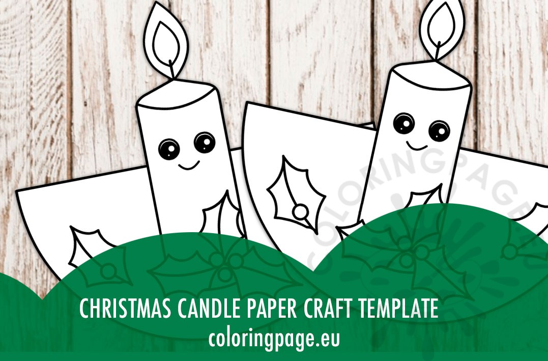 Christmas Candle Paper Craft | Coloring Page