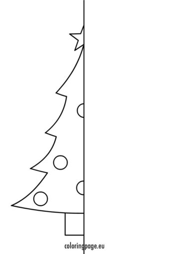 Christmas tree Symmetry Worksheet | Coloring Page