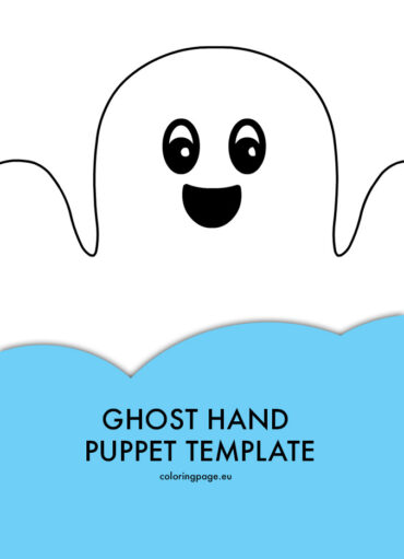 Ghost hand puppet template | Coloring Page