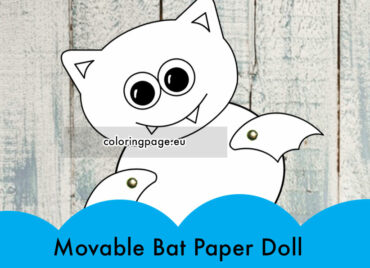 Movable Bat Paper Doll | Coloring Page