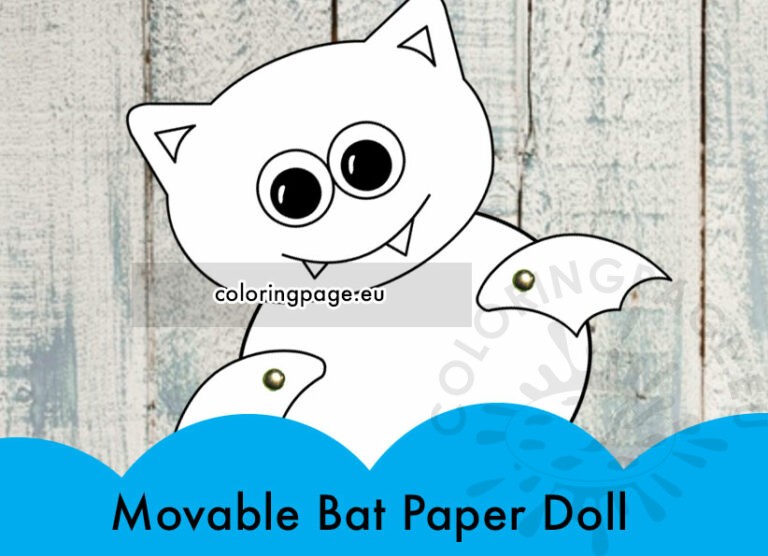 Movable Bat Paper Doll | Coloring Page