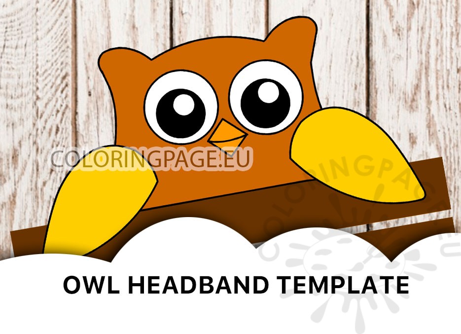 Owl headband template | Coloring Page