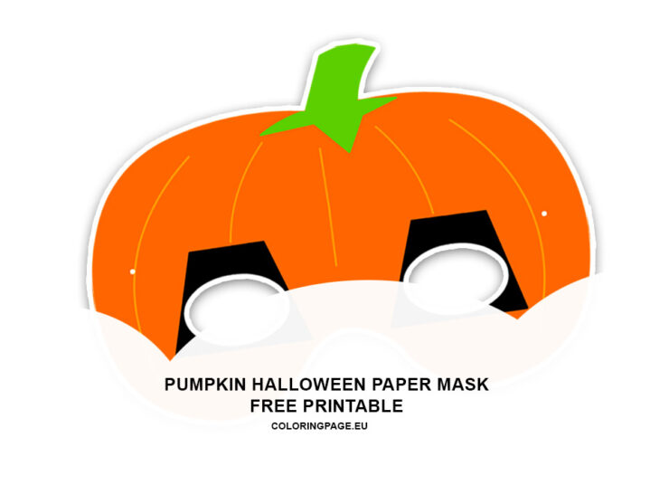 Pumpkin Halloween Paper Mask | Coloring Page