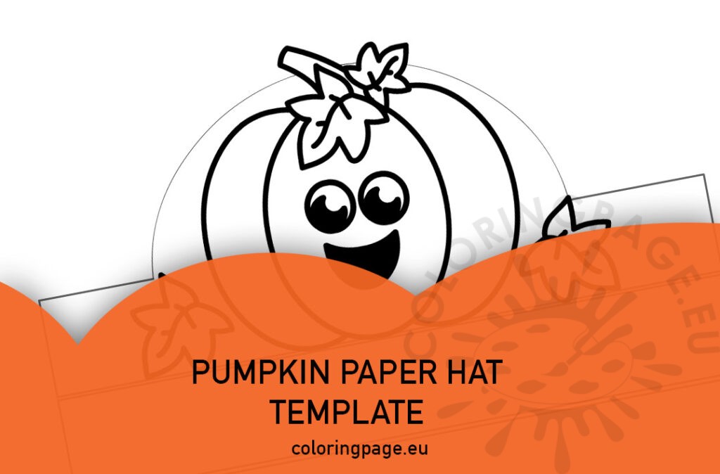Pumpkin paper hat template | Coloring Page