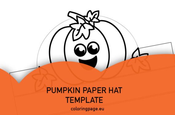 Pumpkin paper hat template | Coloring Page