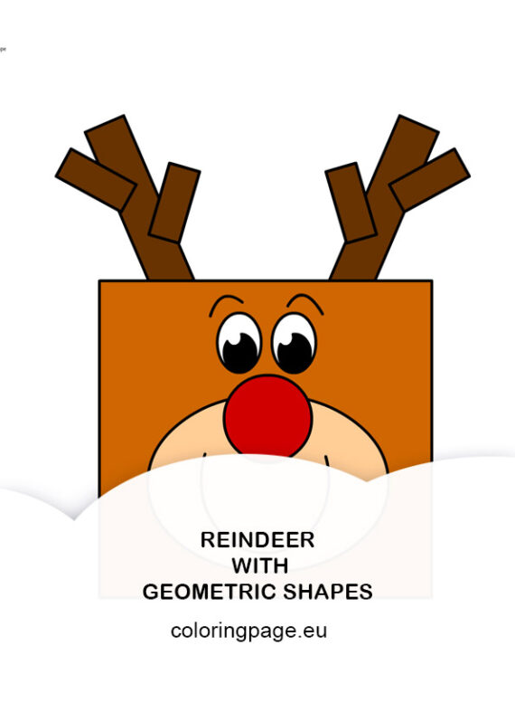Reindeer square shape | Coloring Page