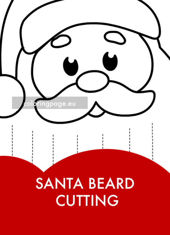 Santa beard cutting | Coloring Page