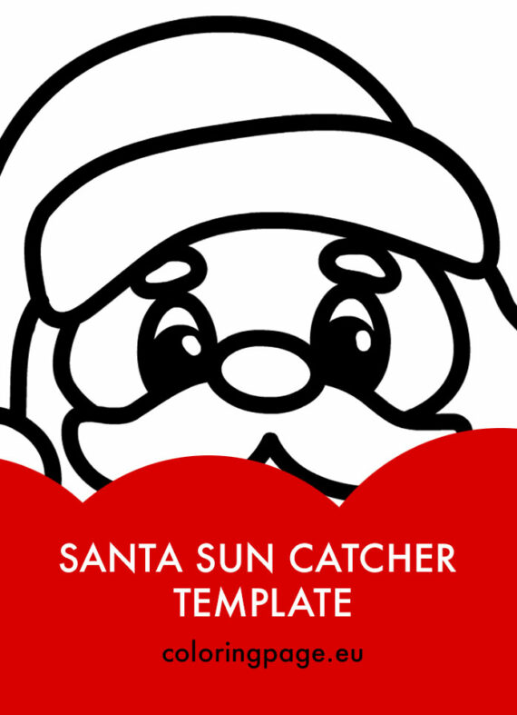 Santa Sun catcher template | Coloring Page