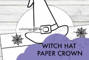 Witch Hat Paper Crown | Coloring Page