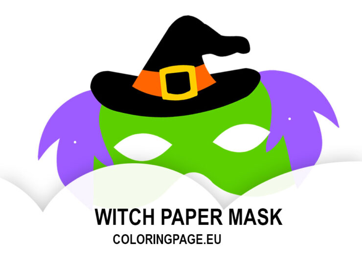 Witch paper mask | Coloring Page