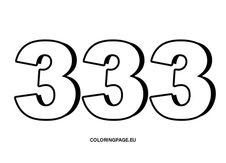 333 number | Coloring Page