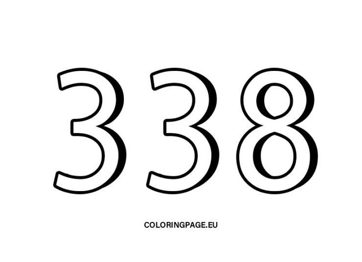 338 number outline | Coloring Page