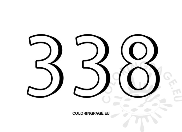 338 number outline | Coloring Page