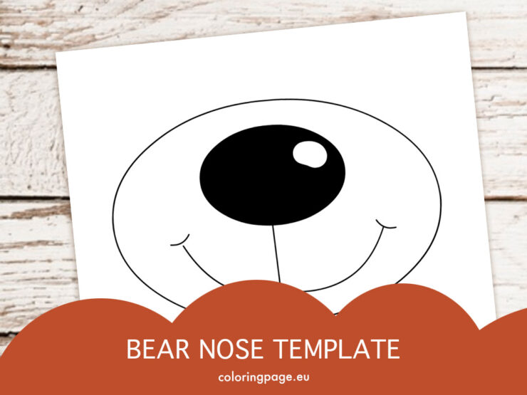 Bear nose template | Coloring Page