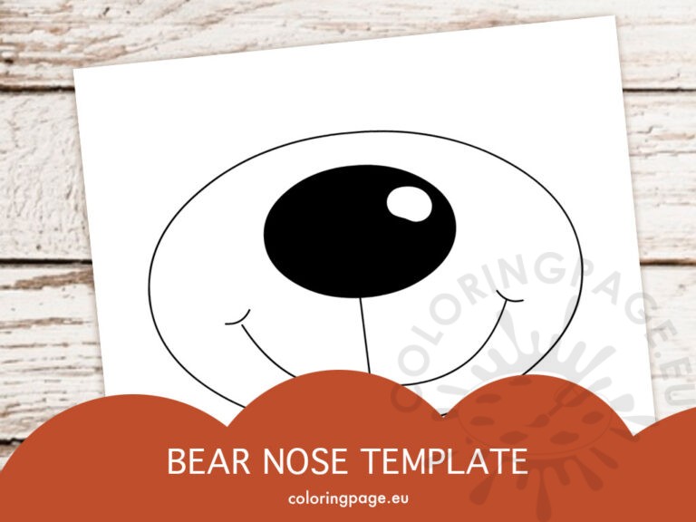 Bear nose template | Coloring Page
