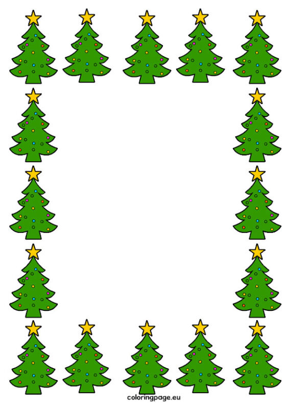 Christmas frame kids | Coloring Page