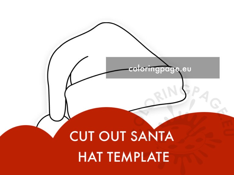 Cut out santa hat template | Coloring Page