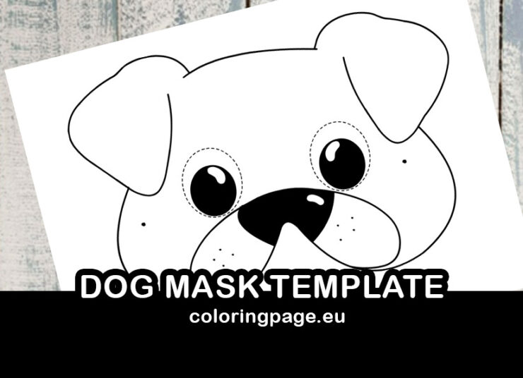 Printable Dog mask template | Coloring Page
