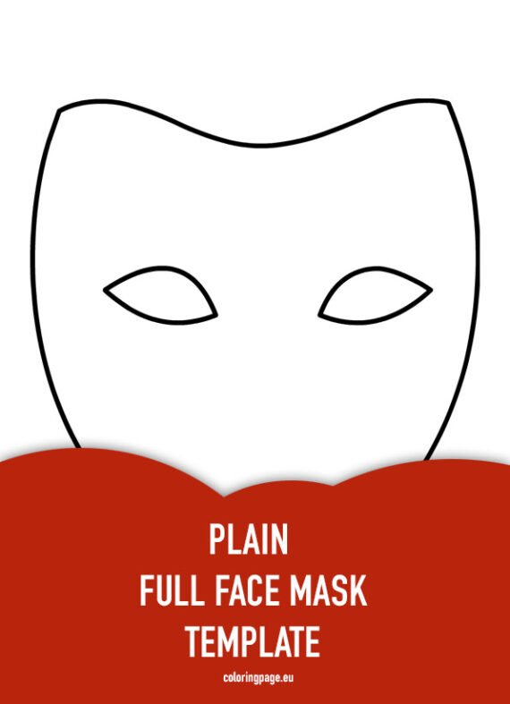 Plain full face mask template | Coloring Page