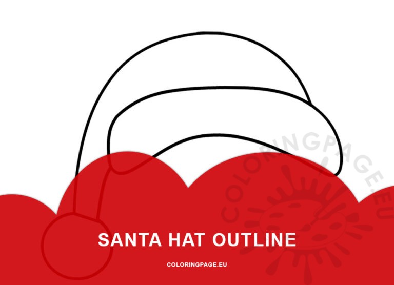 Santa hat outline | Coloring Page