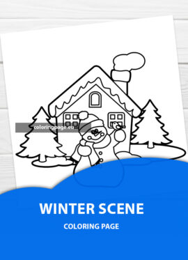 Simple winter scene | Coloring Page