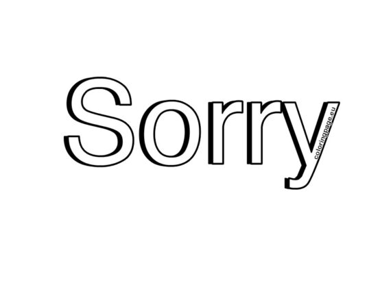 Sorry 3D | Coloring Page