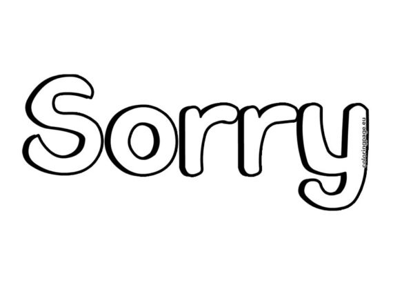 Sorry word | Coloring Page