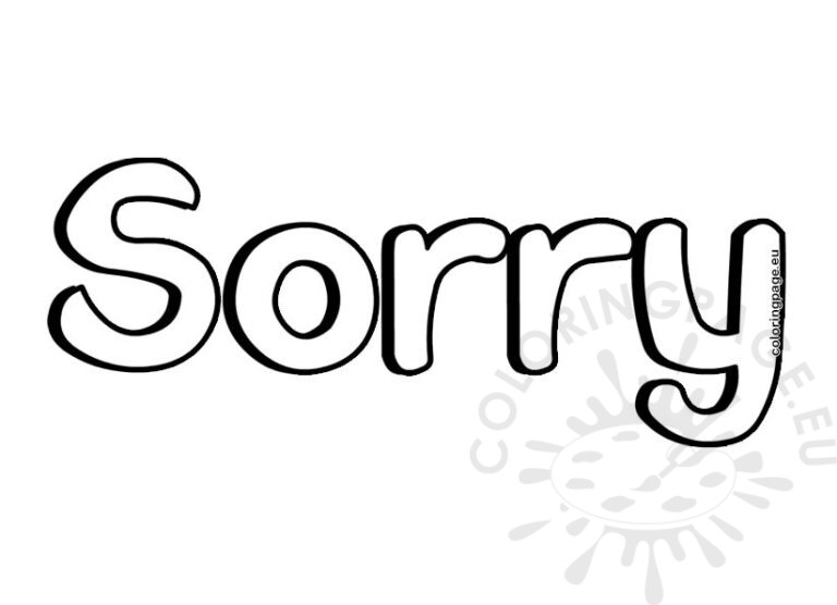 Sorry word | Coloring Page