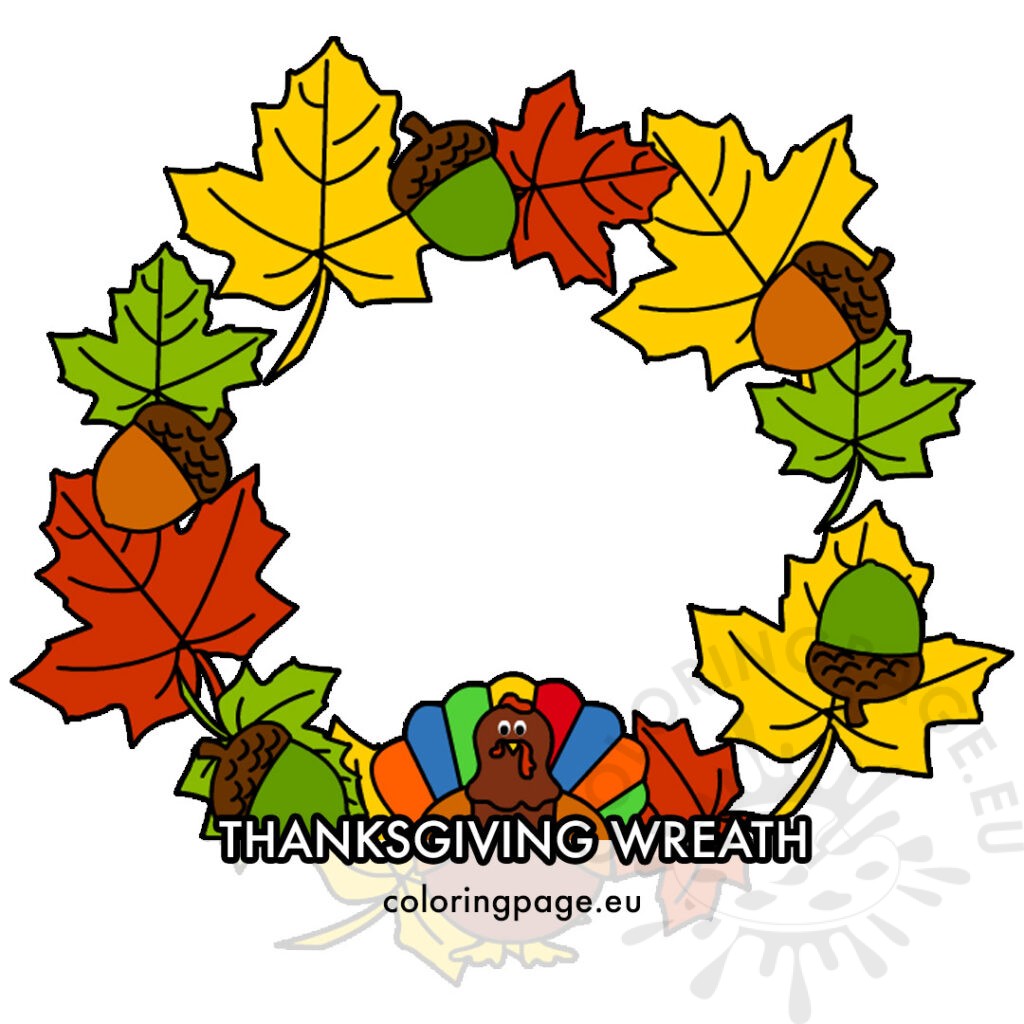 Thanksgiving Wreath | Coloring Page