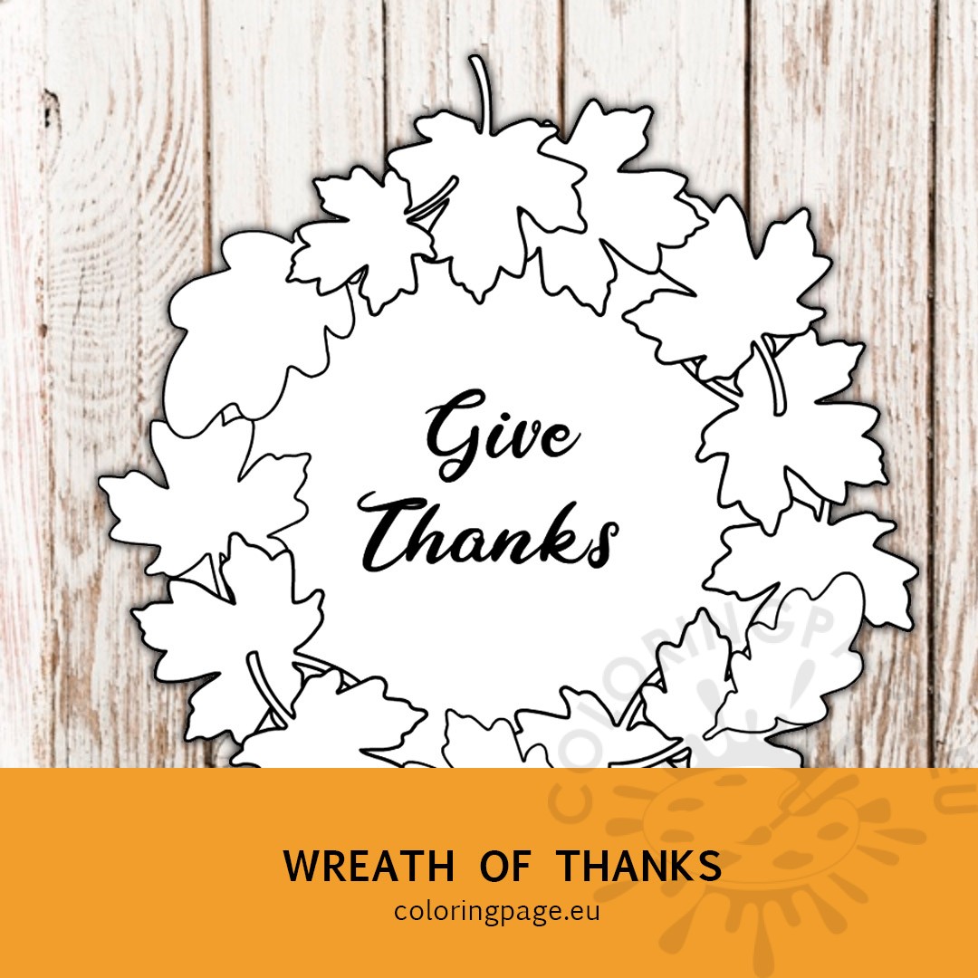 Wreath of Thanks | Coloring Page