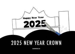 2025 New Year Crown | Coloring Page
