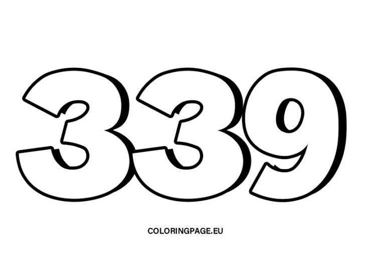 339 number 3D | Coloring Page