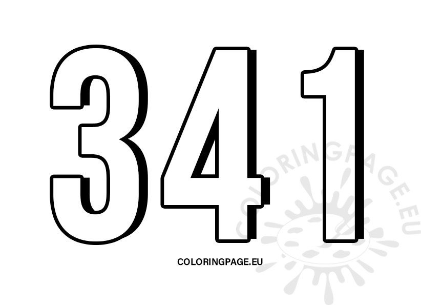 Printable 341 number | Coloring Page