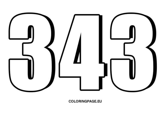 343 number | Coloring Page