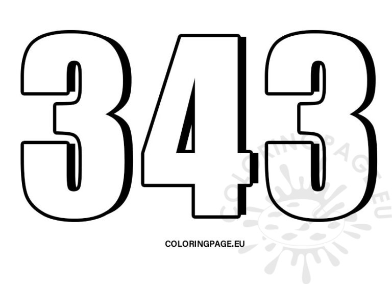 343 number | Coloring Page