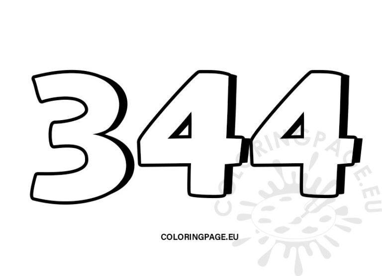 344 number 3D | Coloring Page