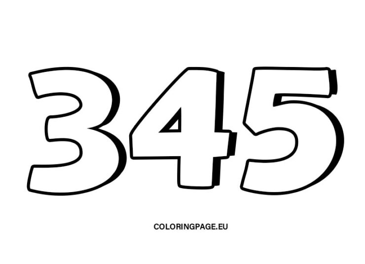 345 number | Coloring Page