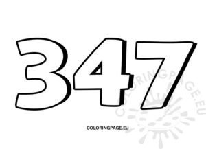 347 number | Coloring Page
