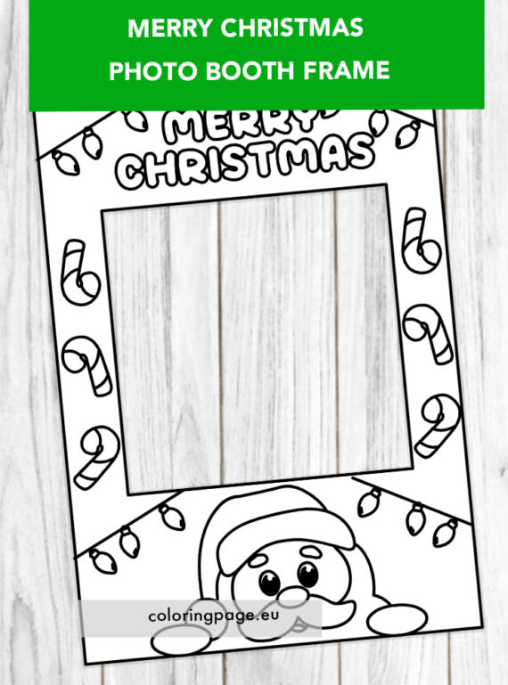 Christmas Photo Booth frame template | Coloring Page