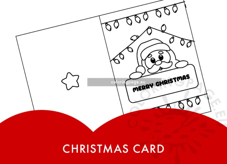 Merry Christmas wishes greeting card | Coloring Page