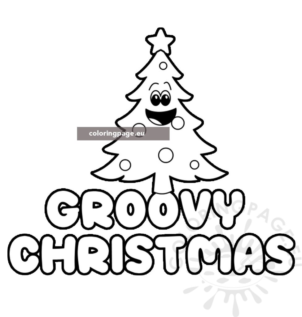 Printable Groovy Christmas tree | Coloring Page